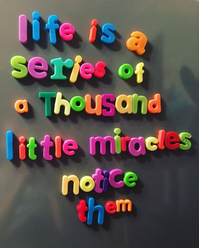 Life is a series of a thousand little miracles, notice them ...