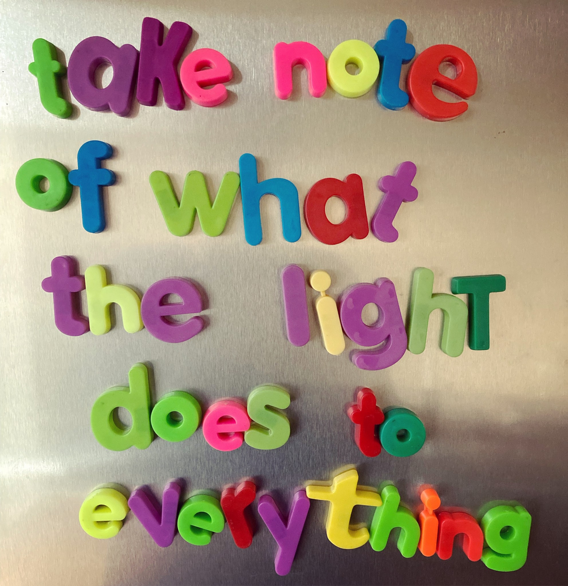 Take note of what the light does, to everything | Whatmyfridgesays